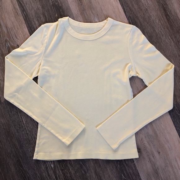 Tops | Soft Yellow Long Sleeve Tee | Poshmark